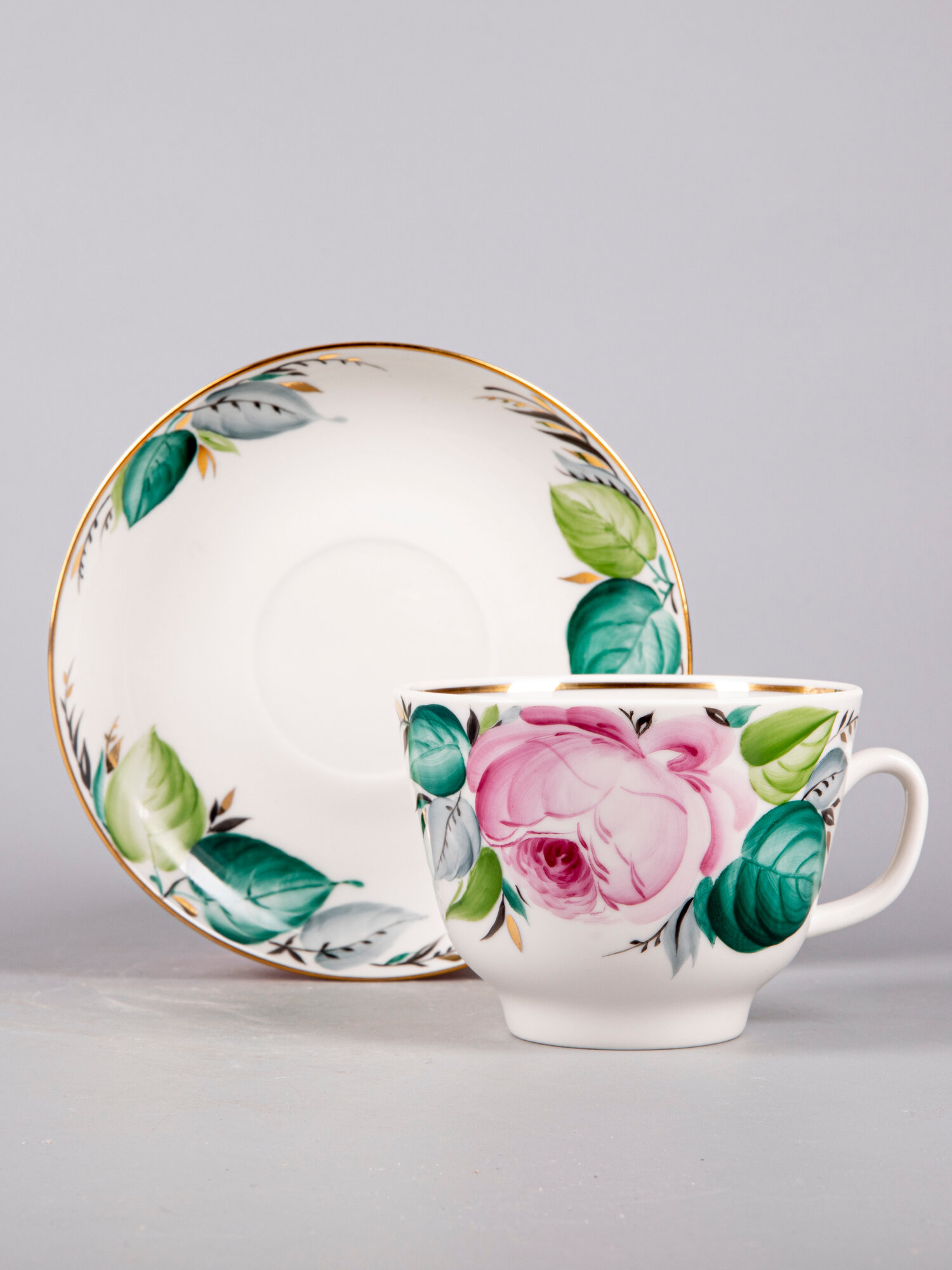 Чайная пара "Любовь", фарфор, ручная роспись, форма Подарочная, 350 мл, Императорский фарфоровый завод