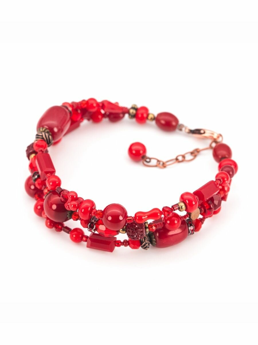 Браслет, кварц, коралл