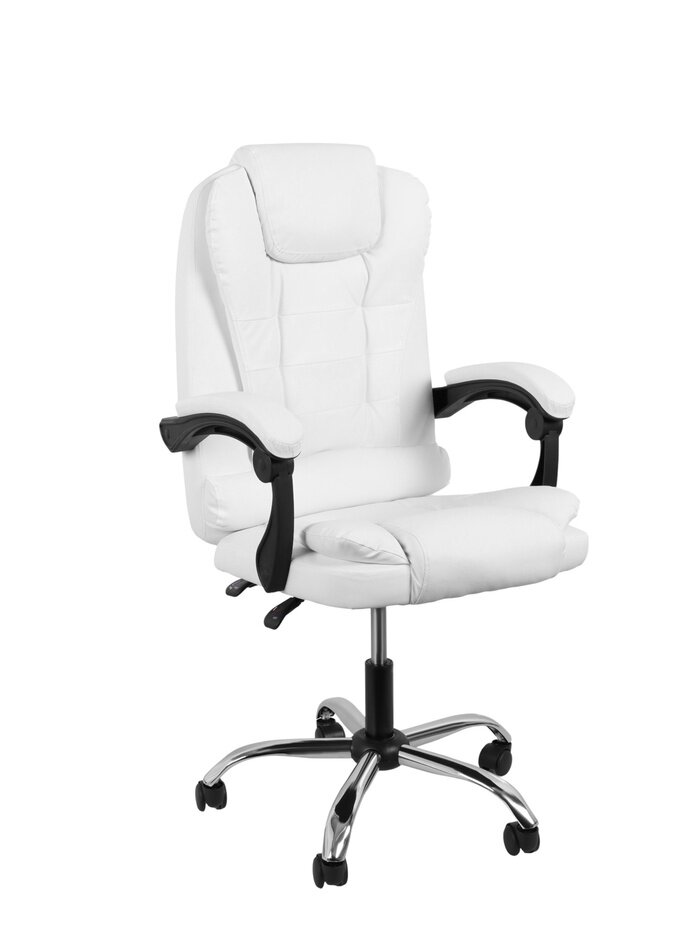 Клик Мебель Кресло офисное для руководителя «Клик Мебель», с подлокотниками, на колёсиках, экокожа, цвет белый