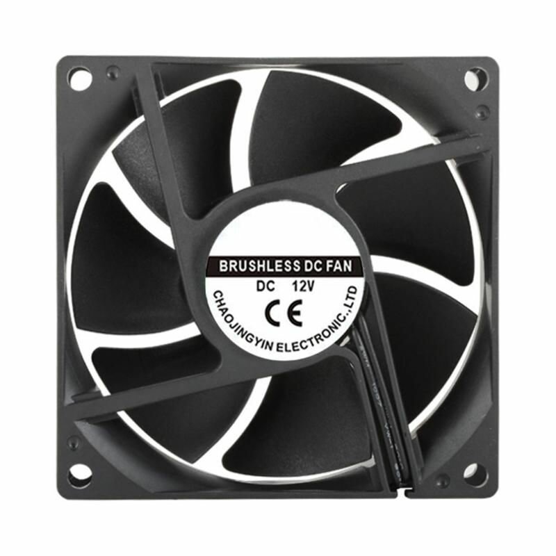 Бесщеточный вентилятор 8025 с корпусом из ABS и двойным шарикоподшипником для электронного оборудования, - 12V