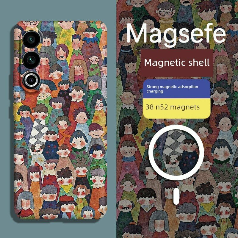 Совместимый с Magsafe полная защита матовый чехол для Meizu 18, дизайн мультяшного персонажа твердый