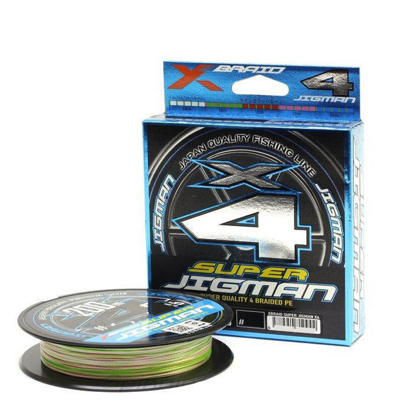 Плетёный шнур YGK PE X-BRAID SUPER JIGMAN X4 200m #1.2 20lb MULTICOLOR
