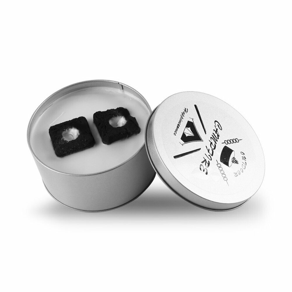 Портативные ночные обогревающие костровые свечи для туризма, кемпинга и пикников, для нагрева еды, бездымные и бесзапахи, материал пчелиный воск и бумажная масса, цвет сердечника черный или белый, размер свечи 120*60мм, размер упаковки 140*127*65мм, вес