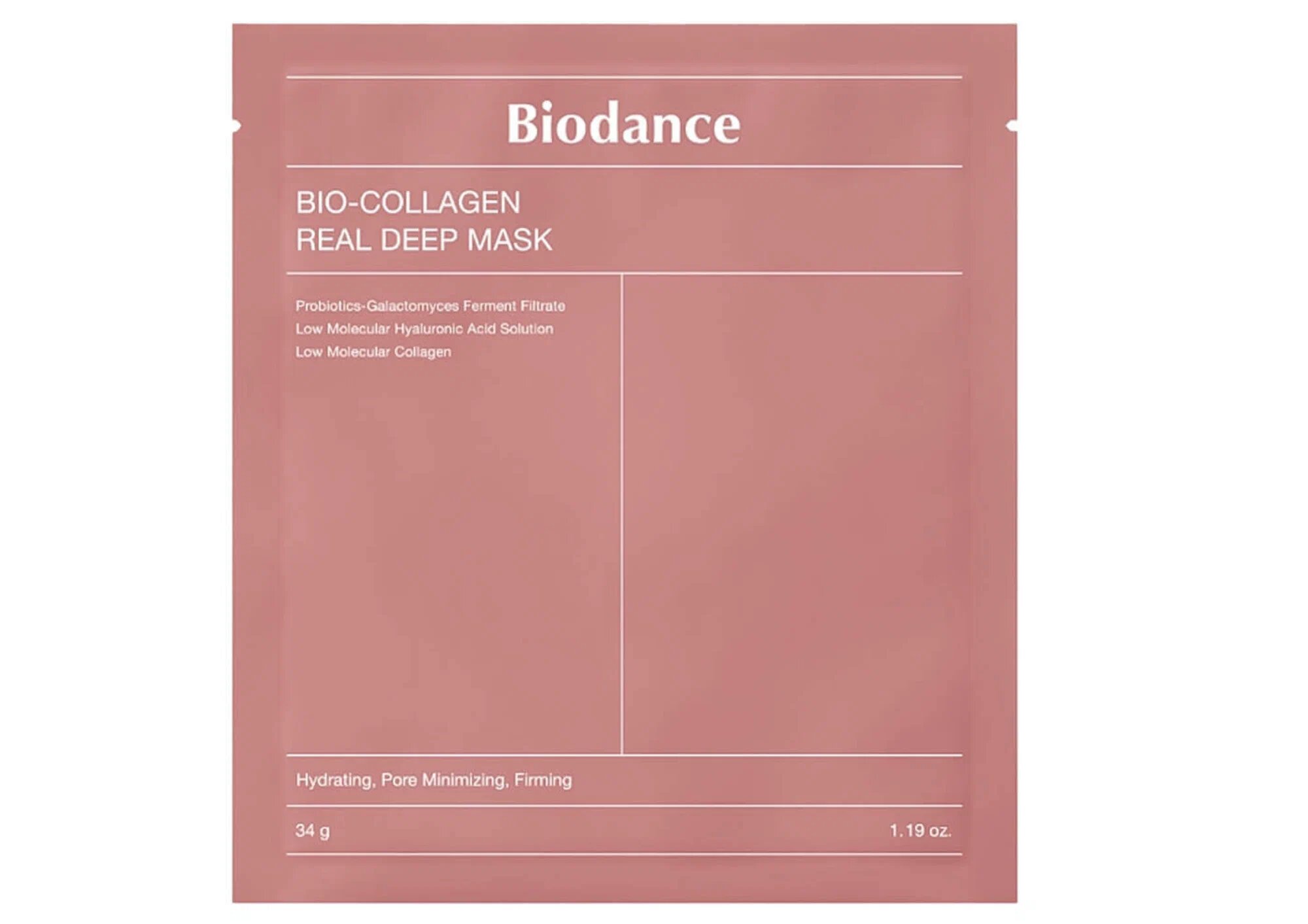 Ночная гидрогелевая маска с коллагеном для эластичности кожи Biodance Bio-Collagen Real Deep Mask 1 шт/34 г