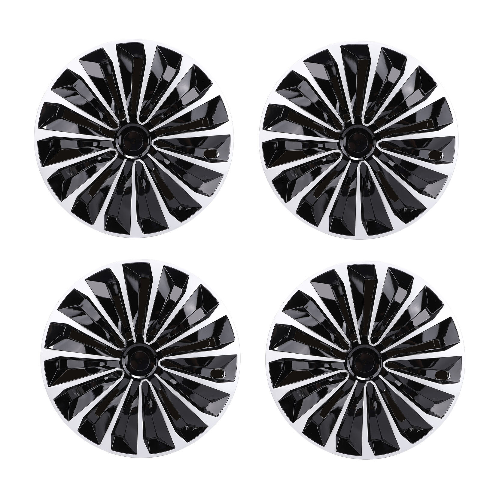 4 колпака на колеса 15 дюймов, полная защита, стильный внешний вид, универсальная посадка, быстросъемные накладки на диски R15 для большинства автомобилей, грузовиков и внедорожников, серебристый и черный.