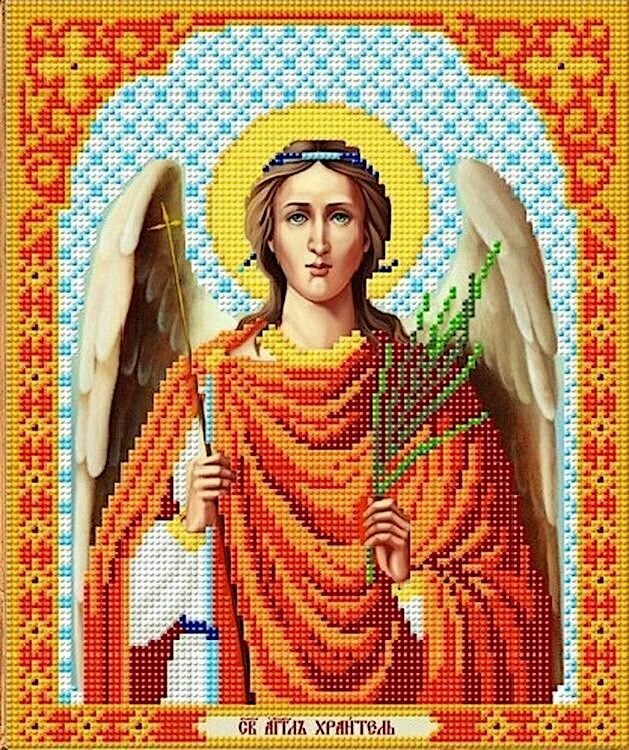 Рисунок на ткани Благовест "Ангел Хранитель" 20x25 см, Иконы Святые Религия