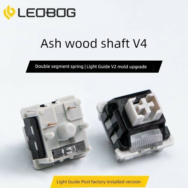 Механический переключатель LEOBOG Gray Wood Shaft V4, линейный, с возможностью горячей замены, 5-контактный, толстый,