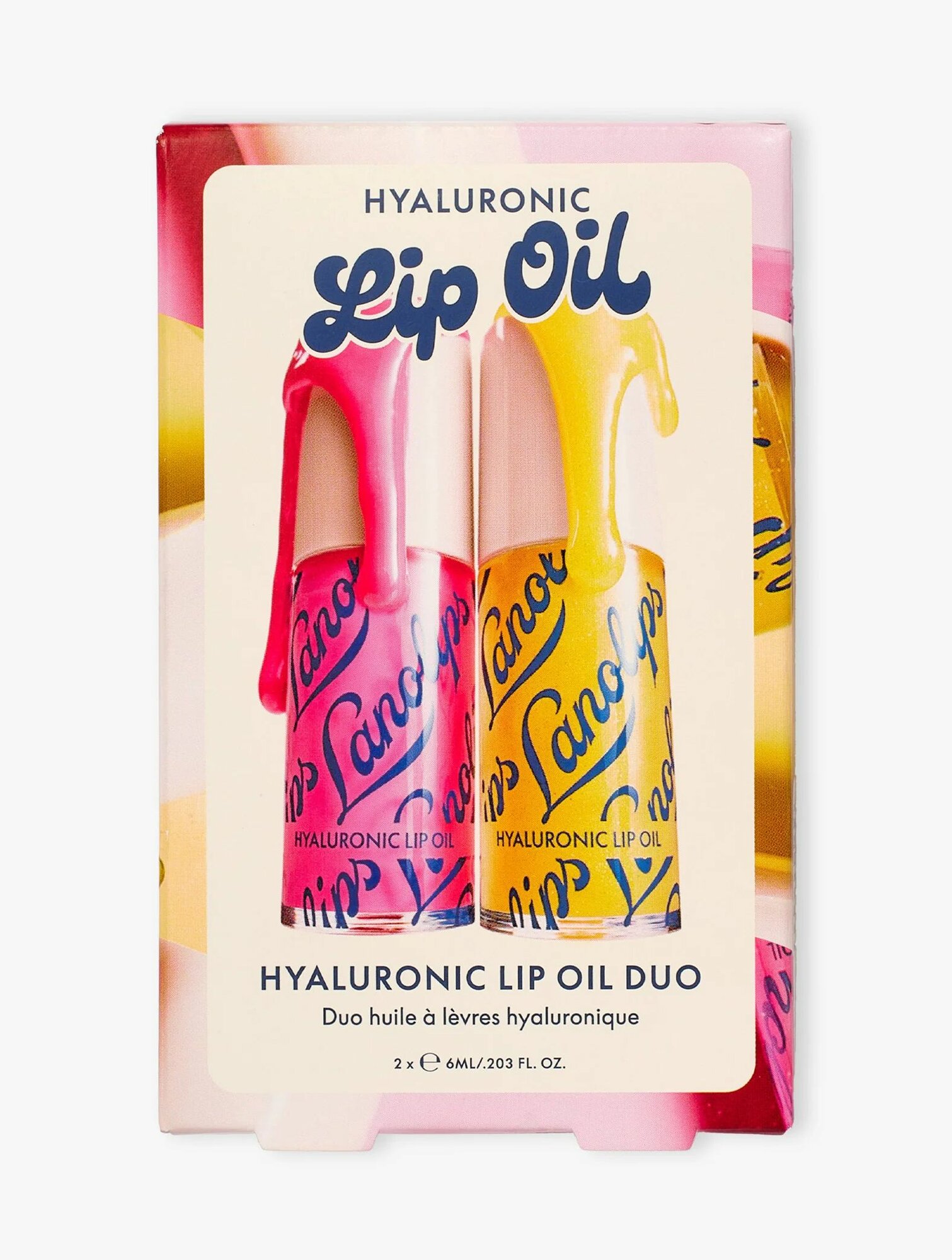Lanolips Набор бальзамов для губ Hyaluronic Lip Oil Duo (Raspberry/Honey)