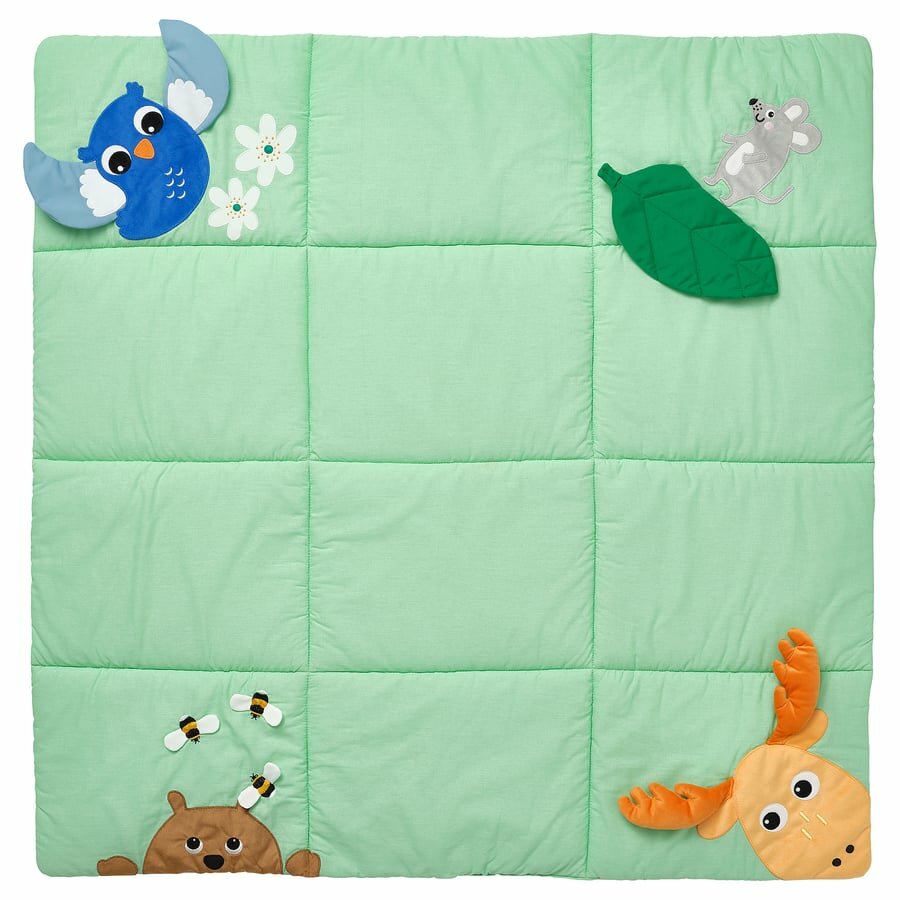 Игровой коврик IKEA SANDBI, размер 100х100 см, цвет зеленый, 405.644.84