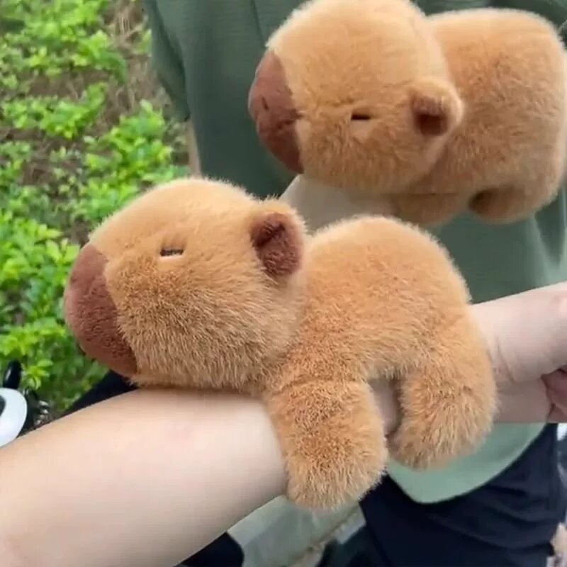 Плюшевый капибара на запястье, коричневый, размер 15-20 см, милый игрушечный аксессуар для детей