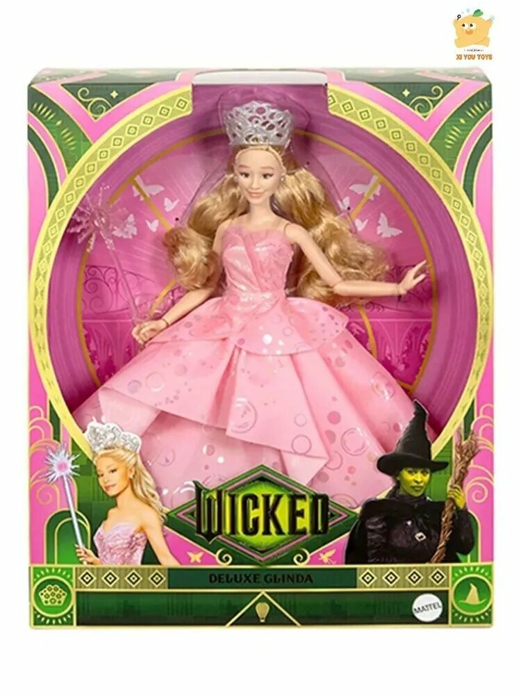Барби, коллекционная, Barbie, Mattel Universal Wicked Deluxe Glinda / Стильная Кукла-персонаж Классического Фильма С Короной И Скипетром, Подарок-сюрприз Для Детей В Возрасте От 4 Лет И Старше.