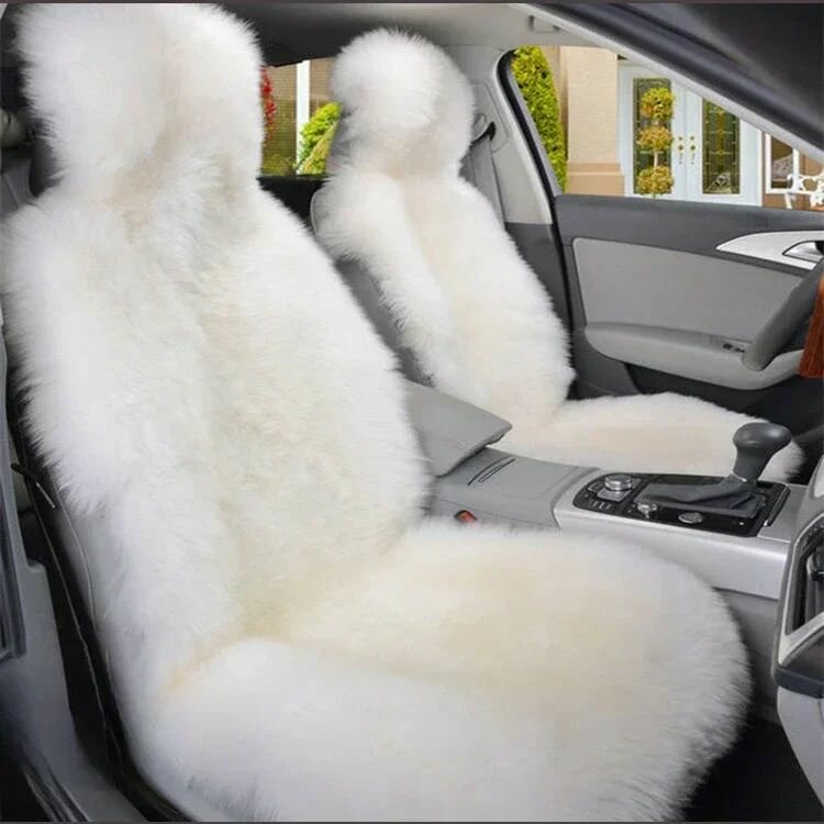 Чехол Для Переднего Сиденья Автомобиля, Зимний, Плюшевый, белый