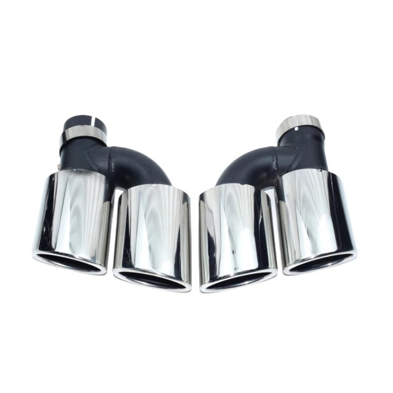 Пара для Audi A4 A5 A6 A7, обновленная выхлопная труба глушителя S4 S5 S6 S7, выхлопная труба из нержавеющей стали, насадка на выхлопную трубу серебристый