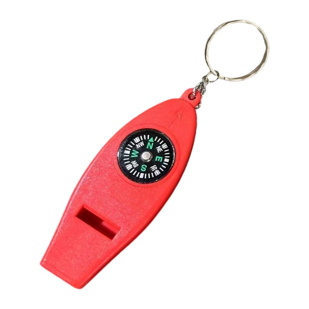 Свисток для выживания "Четыре в одном" - красный