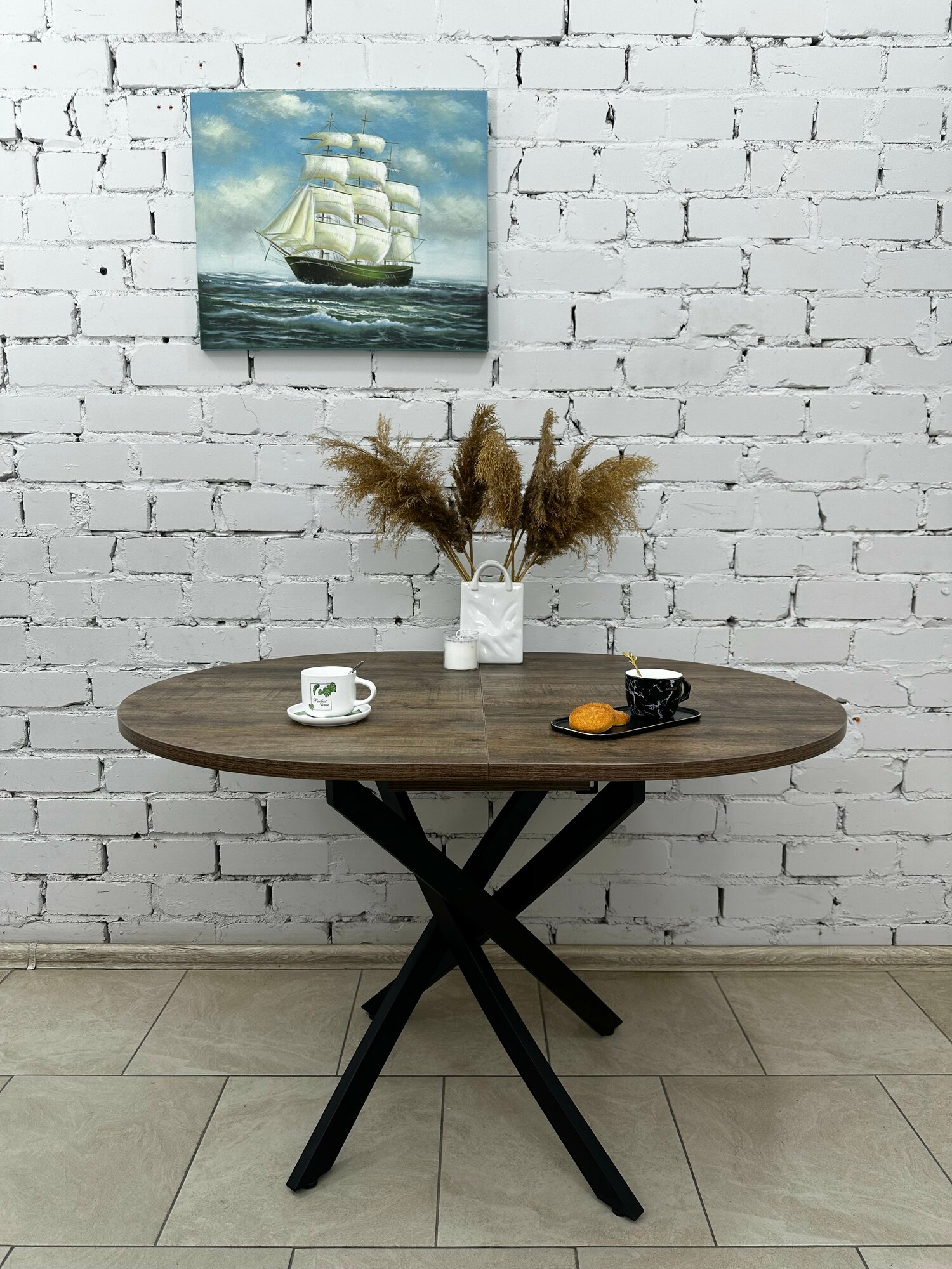 Обеденный/кухонный стол "FUSION" раздвижной. ШхГхВ: 116/145х89х75 см, цвет: дуб коми