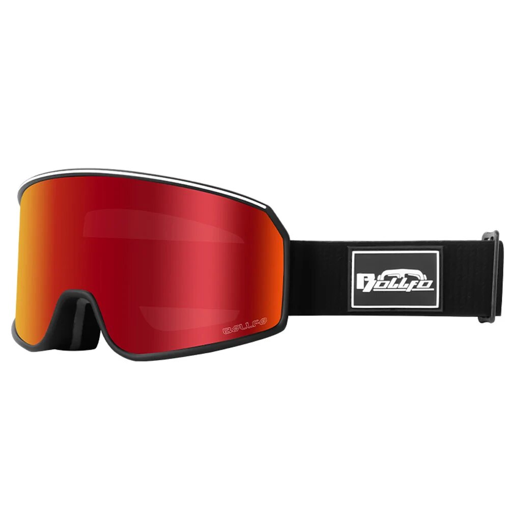 BOLLFO UV400 противотуманные лыжные очки Black Red