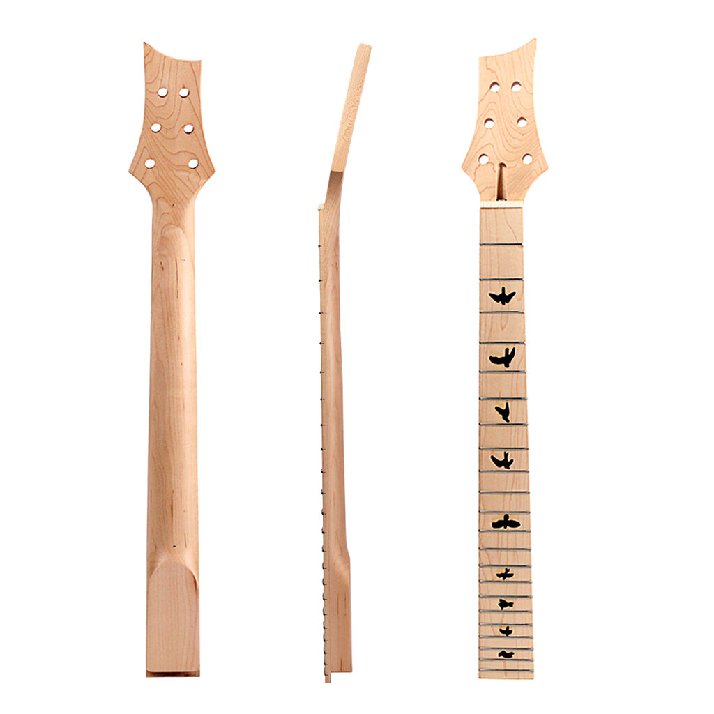 1pcs Гривка для электрогитары из цельного дерева клёна 22 лада 25.5 дюйма с регулируемым стержнем Truss Rod неокончённая вставка 42мм ширина струнного подставки 56.7мм ширина пятки Jumbo Nickel Silver Frets регулировка на головке или снизу