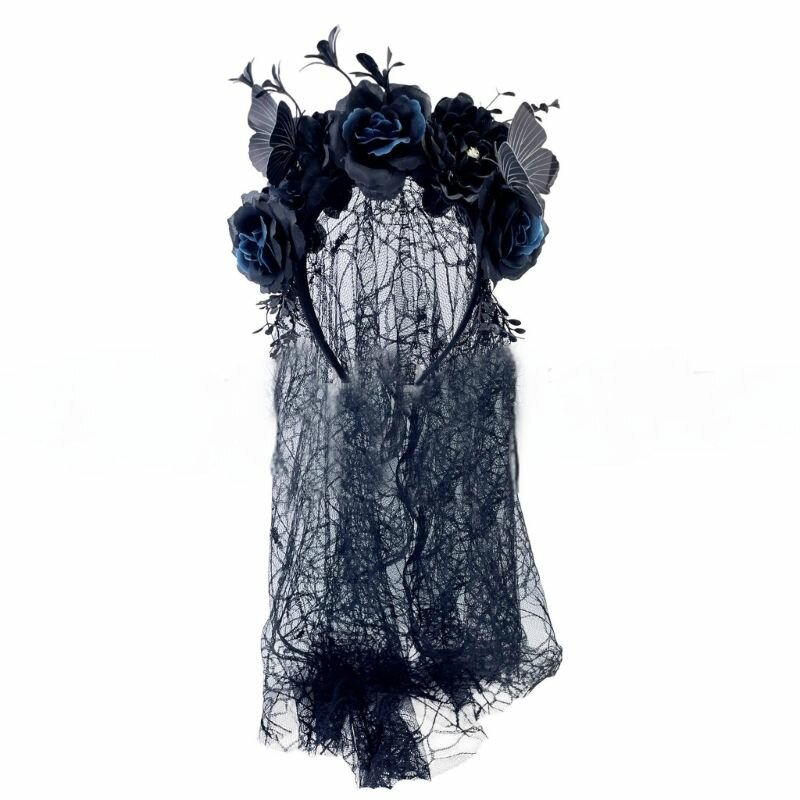 Повязка на голову из Черной Пряжи для вечеринки в честь Хэллоуина-Стиль 3