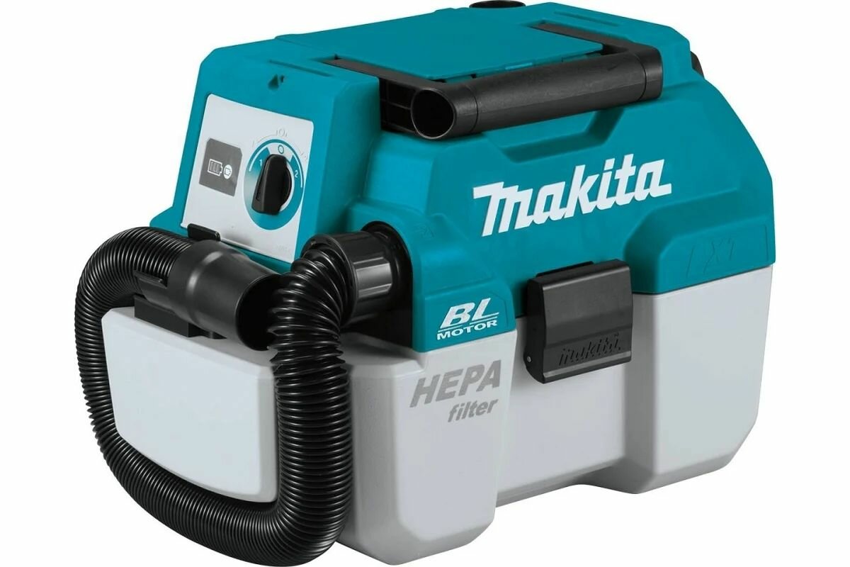 Аккумуляторный пылесос MAKITA DVC750LZ (LXT 18В, 1400 л/мин, 64мбар, 7.5л, 2 скор, сух./ вл.) без акк. и з/у