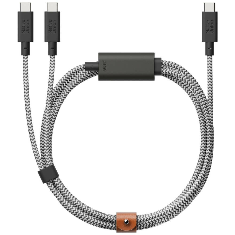 Кабель Native Union BELT-C-2C-ZEB USB-C/2xUSB-C 140W 2 м. зебра