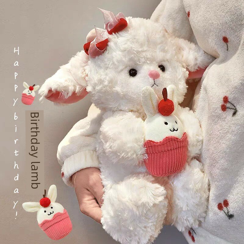 Милая плюшевая игрушка-овечка, кукла-подушка для сна, плюшевая игрушка-овечка для девочек, подарок на день рождения