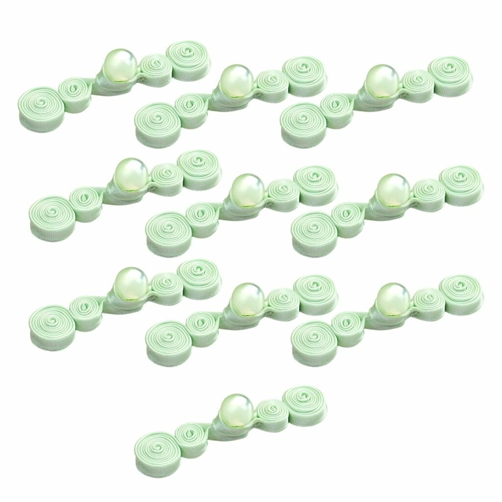 10 шт, аксессуары для одежды с пряжкой из нефритовых бусин в китайском стиле чонсам- светло-зеленый