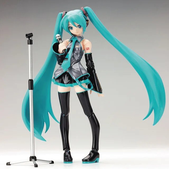 Кукла Hatsune Miku Figma 014 высотой 14 см с шарнирным механизмом и функцией смены лица из ПВХ, в коробке, подходит для детей и девочек.
