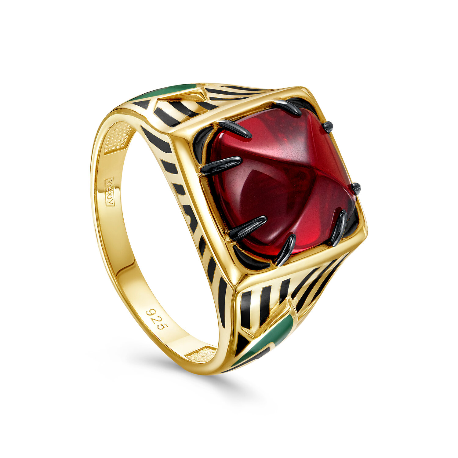 Кольцо тонкое, серебро, 925 проба, алпанит