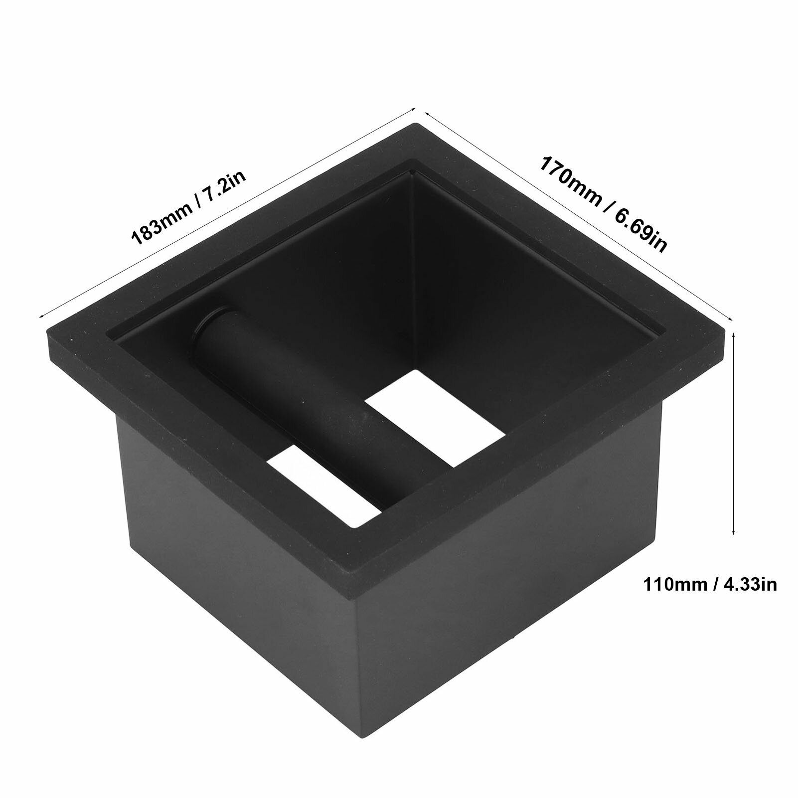 Контейнер для сбора кофейной гущи, бездонный, с плоской горловиной, нержавеющая сталь