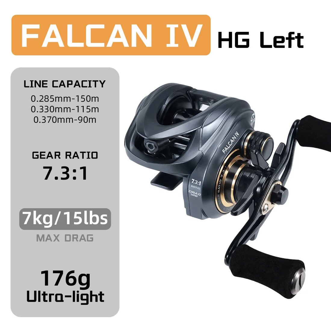 SeaKnight FALCAN IV Series Ультралегкая Катушка для Рыбалки 7 кг HG Left