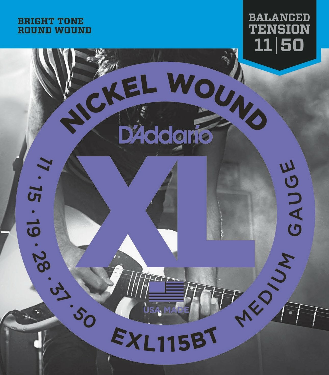 D'ADDARIO EXL115BT NICKEL WOUND, BALANCED TENSION MEDIUM, 11-50 струны для электрогитары, 11-50