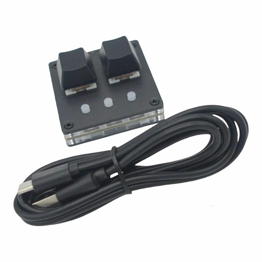 2-кнопочная механическая клавиатура с подсветкой, Красный выключатель