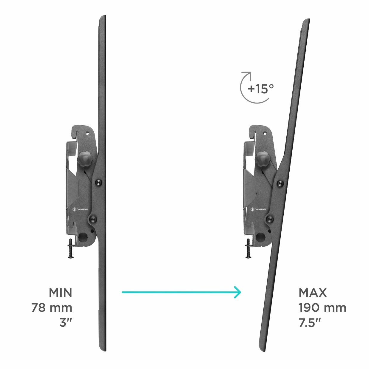 Кронштейн для телевизора Onkron UT4 черный 55"-100" макс.75кг настен. накл.
