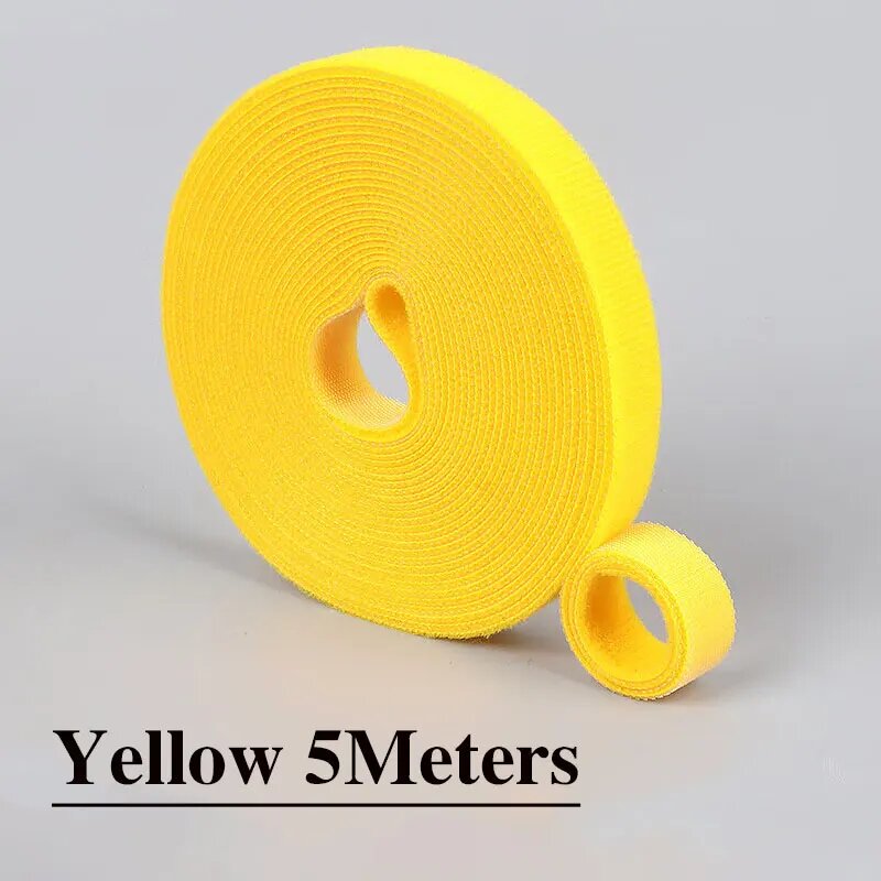 Двусторонняя липучка 5 м, 10/15/20/25/30/50 мм, многоразовая Желтый, 50mm 5Meter, yellow