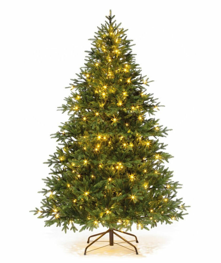 Искусственная елка с лампочками Сириус 215 см, теплые белые лампы, литая 100%, ElkaDe СРССО-215