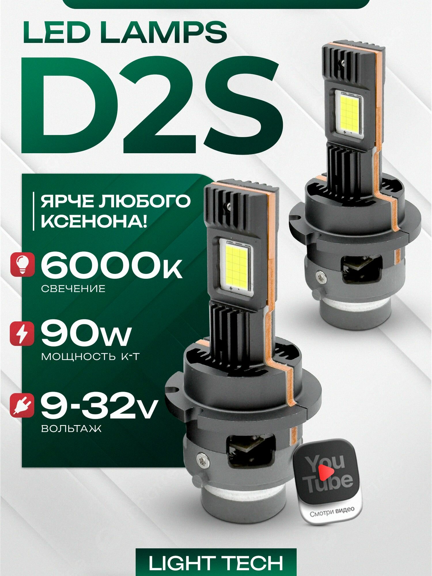 Светодиодные лампы D2S Pro LED на Opel Astra H 2004-2015 / замена штатных ксеноновых ламп Д2С для Опель Астра H