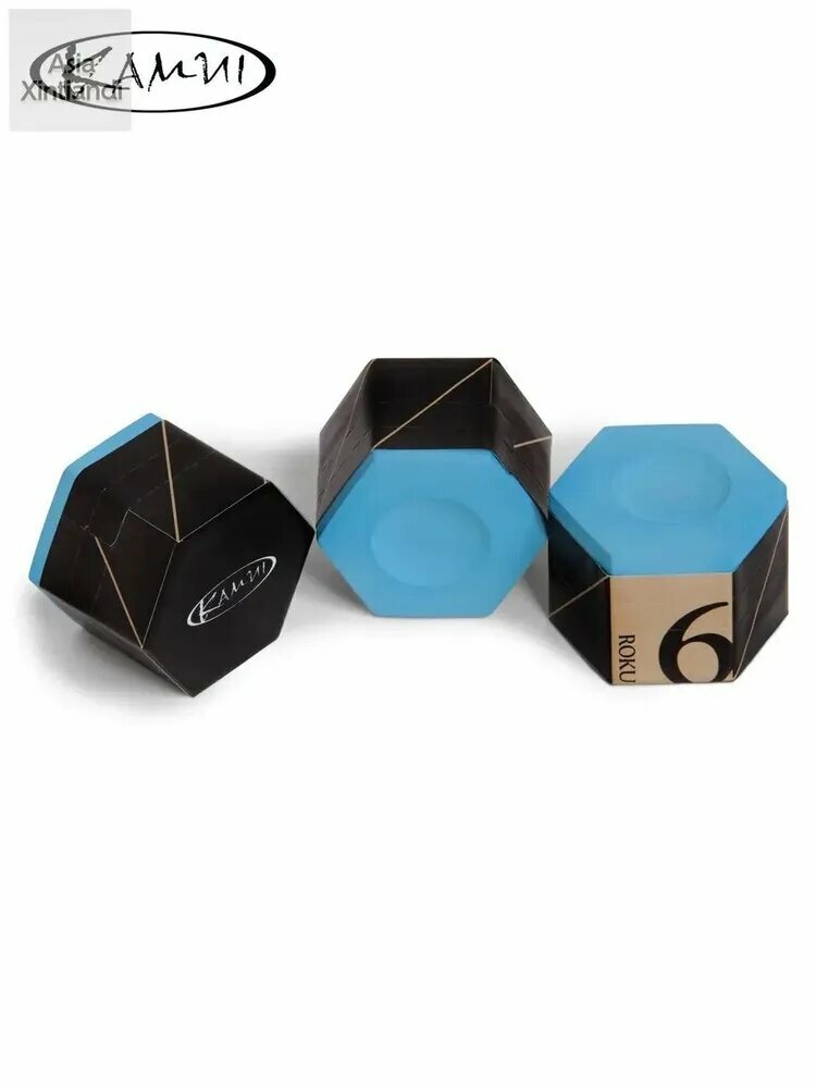 Мел для бильярда Kamui Roku Sky Blue, синий, 1 шт.