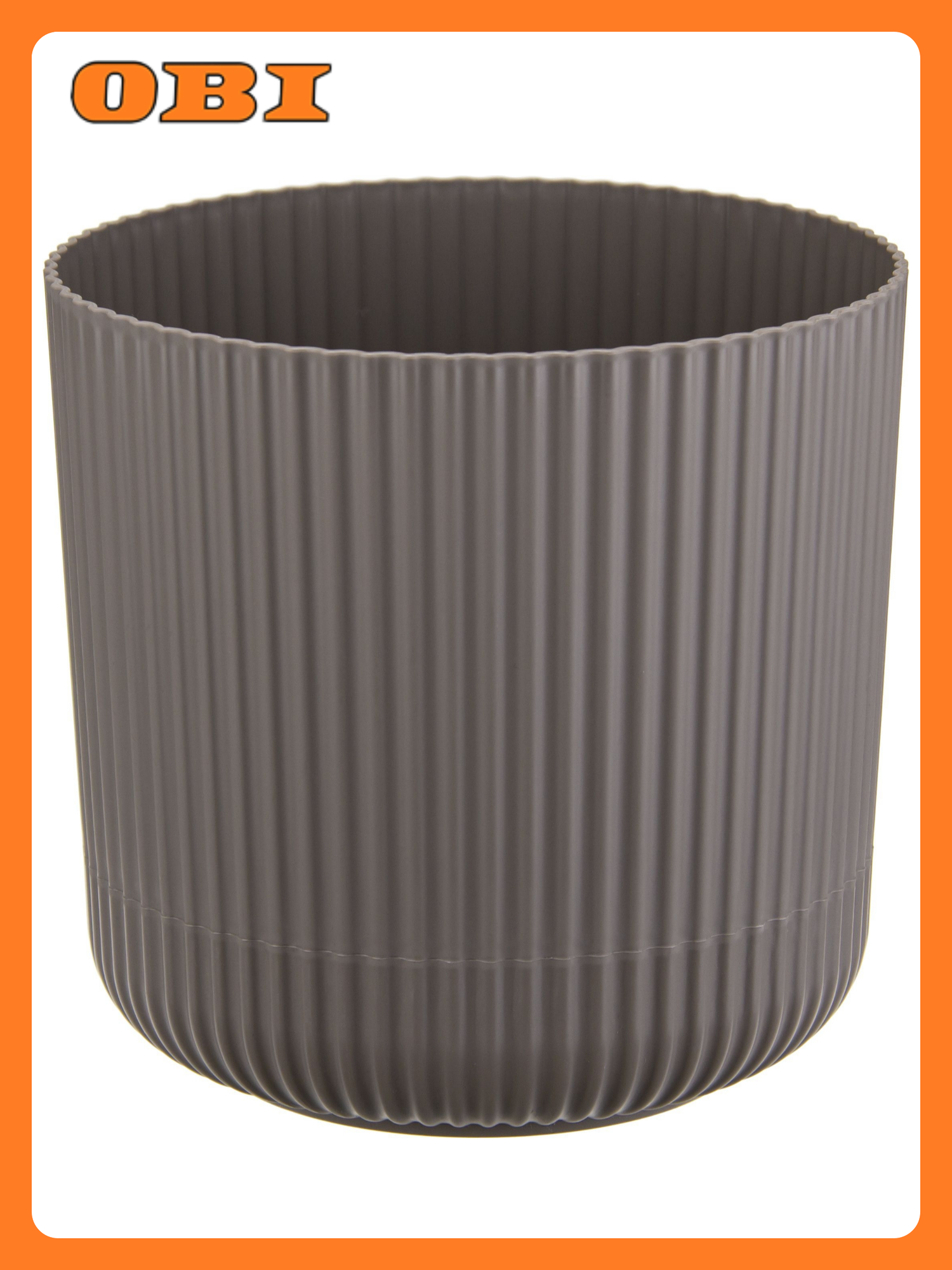 Кашпо IDEA "Вельвет", французское серое, пластик, D18, H17.5