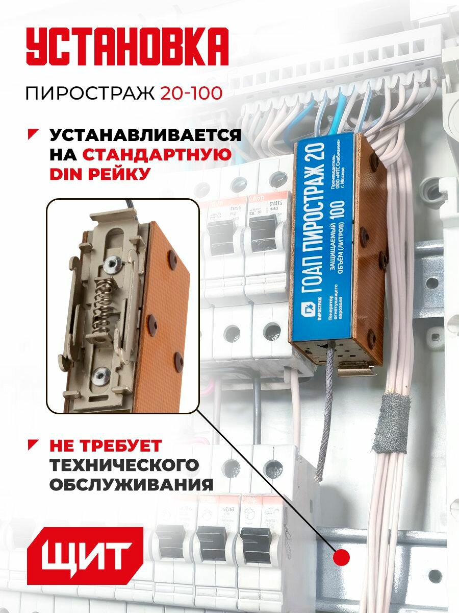 Автономное устройство пожаротушения в электрощит на DIN рейку