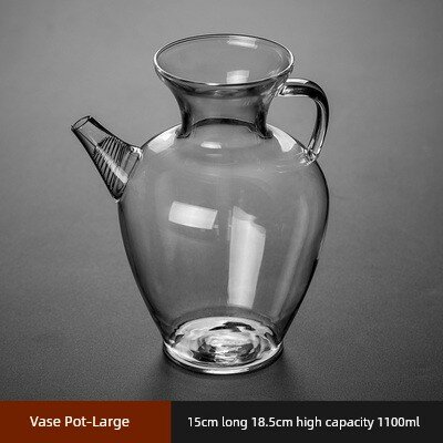 Чайник Taobao, для зеленого чая, стеклянный, 1100 мл, с водяной колонкой