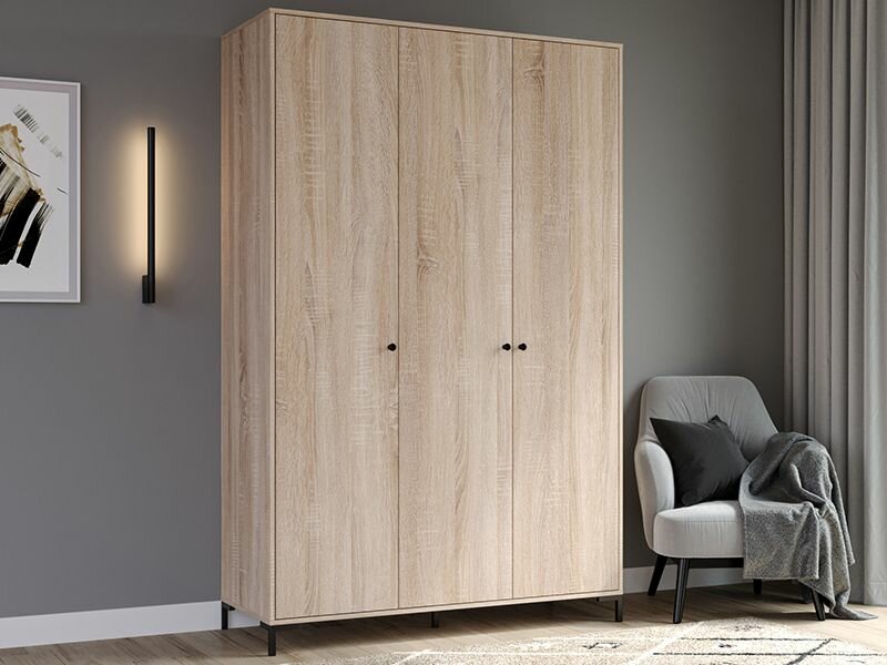 Шкаф распашной для одежды "Пронто 3" 135х210х52 Дуб сонома