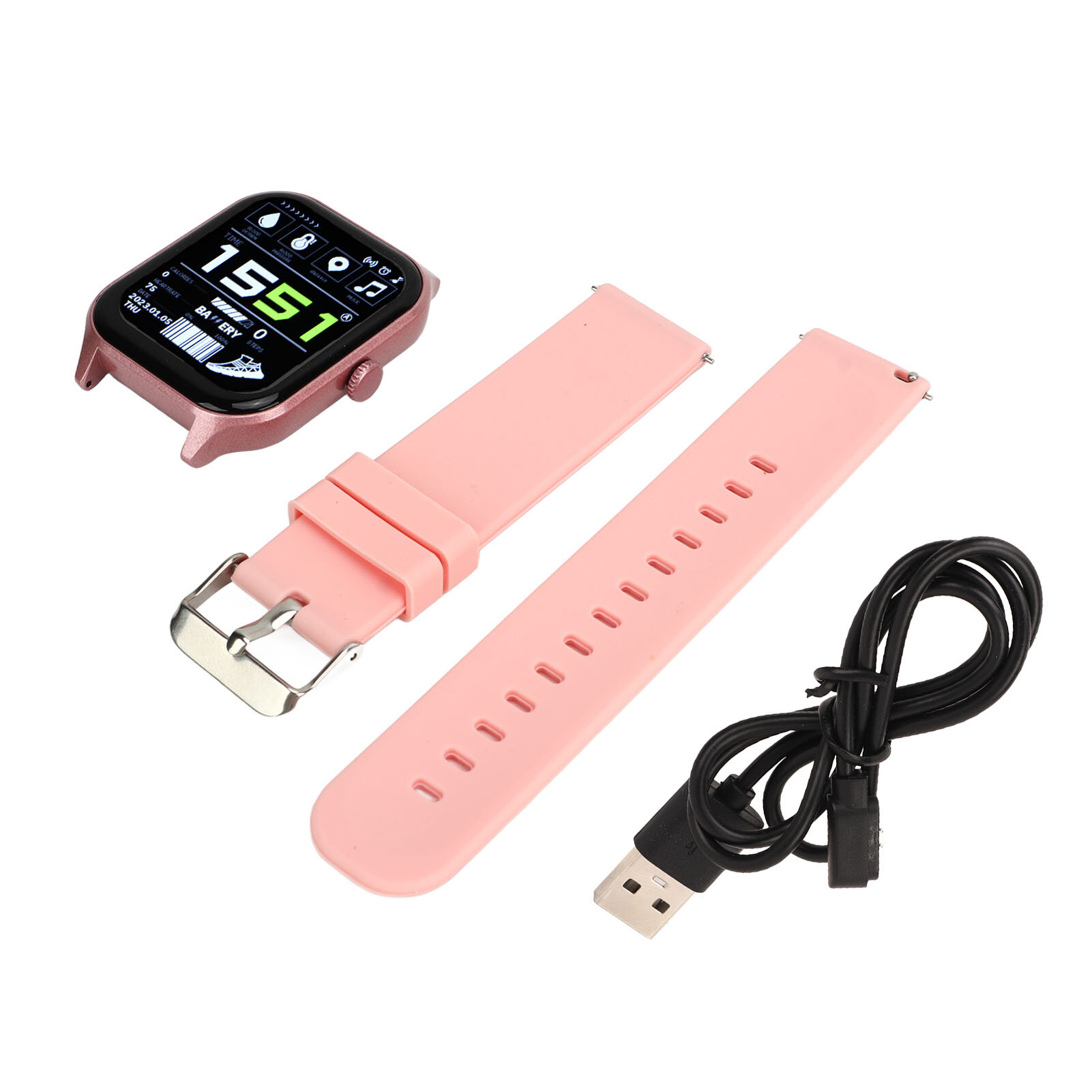 Часы GT40 1.83", HD, IP67, Bluetooth-звонки, розовые