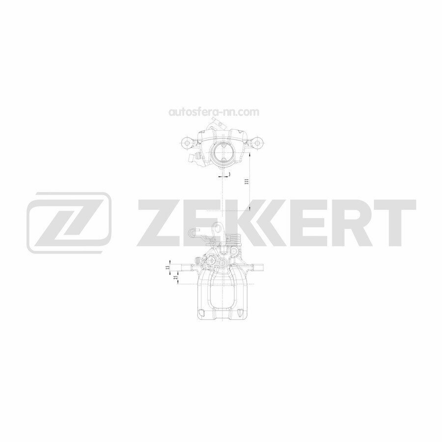 ZEKKERT BS8307 Тормозной суппорт задн. прав. VW Golf VI 08- Jetta III IV 04- Audi A3 II 03- Skoda Octavia (1Z_)