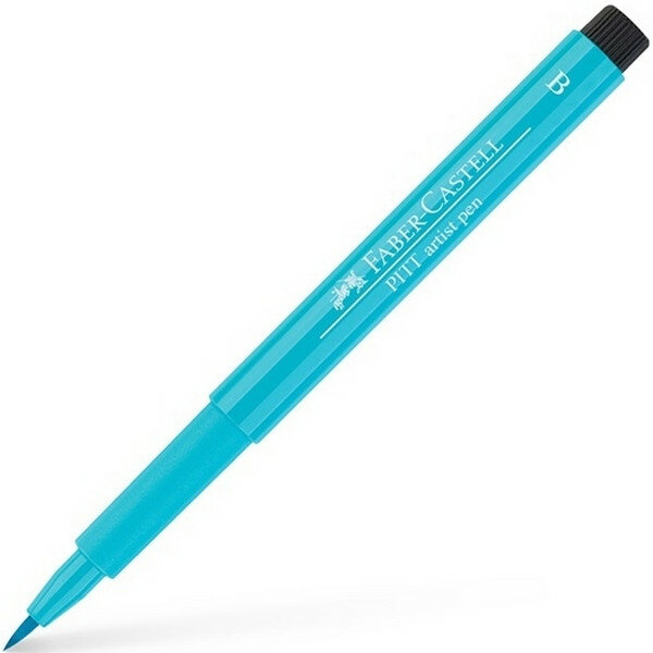 Ручка капиллярная Faber-Castell PITT Artist Pen B (Brush), цвет 154 light cobalt turquoise (Faber-Castell 167454)