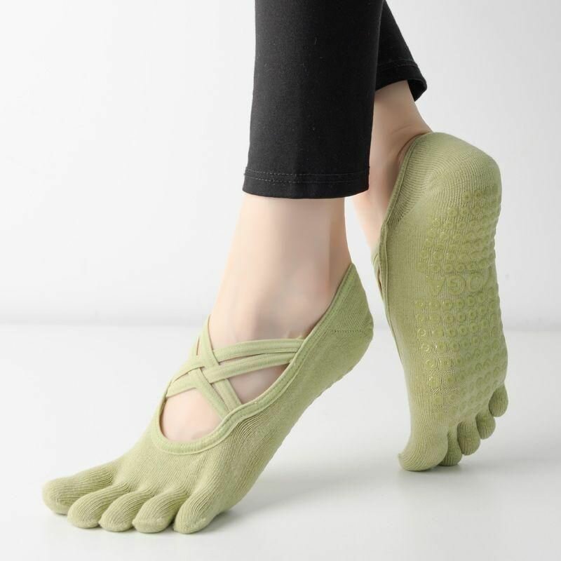 Женские спортивные носки для йоги с пятью пальцами без бретелек и открытой спиной, 1 пара