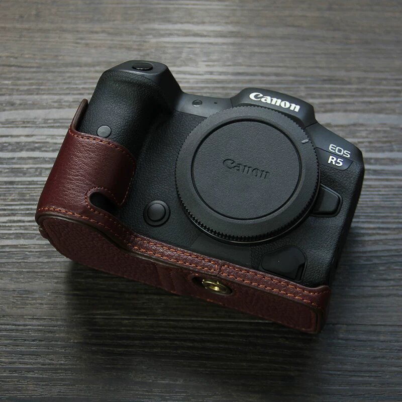 Винный оттенок, кожаная подставка для Canon EOS R5 R6 R6II из второслойной кожи