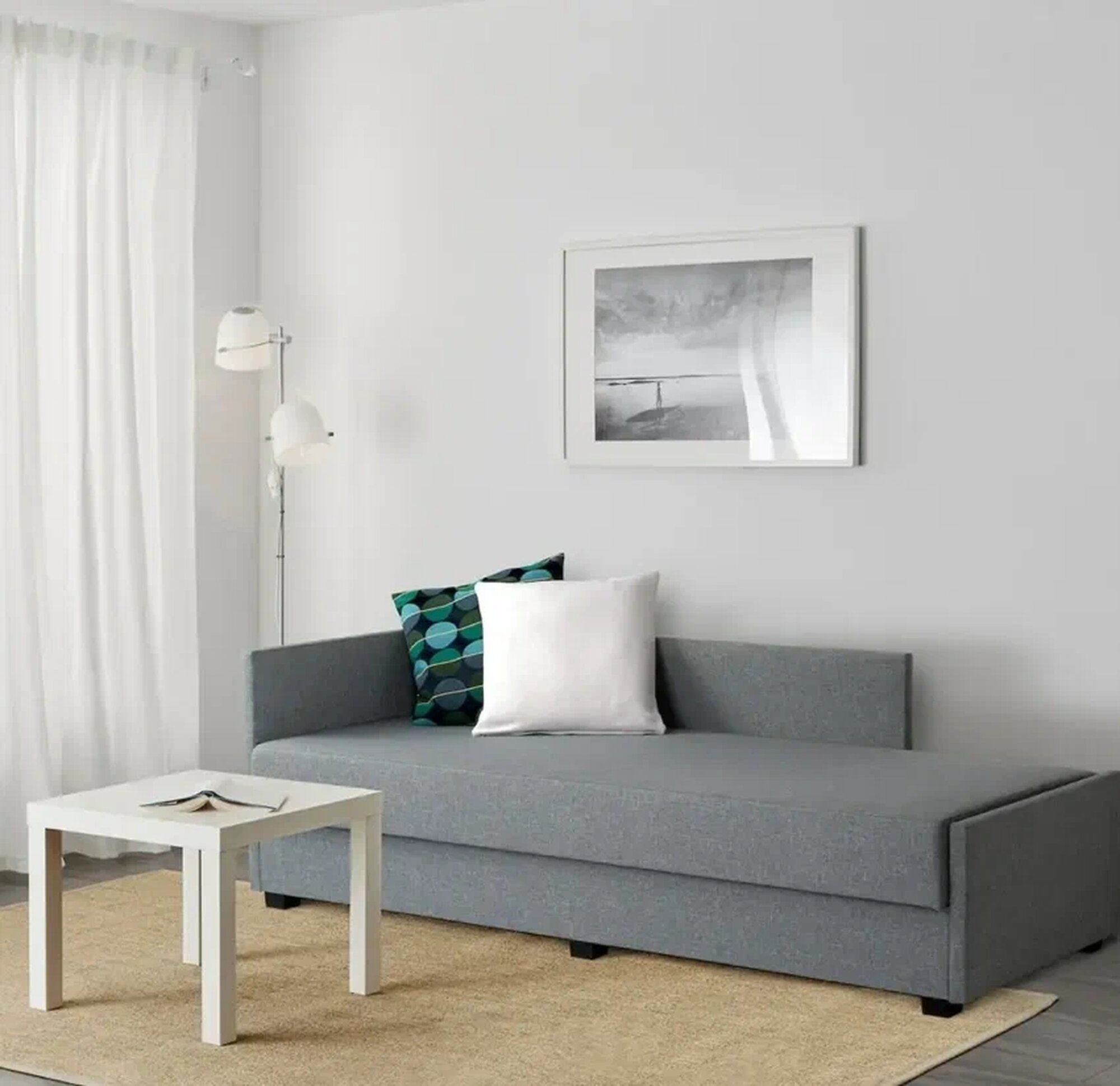 Диван-кровать икеа Нэрснес, тахта, размер 80x200 см, цвет серый