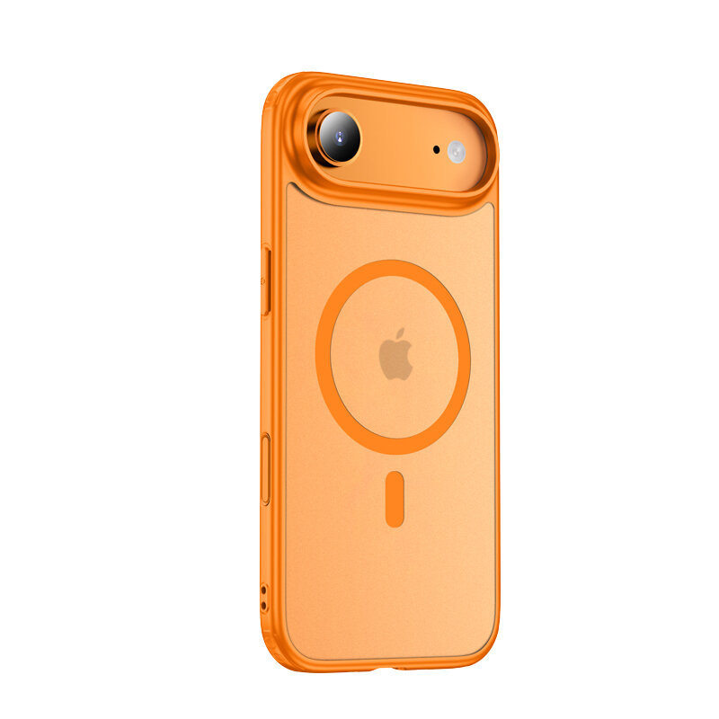 Чехол Для Apple iPhone 17 Air / Айфон 17 Air, soft touch, чехол-кардиомонитор, поликарбонат (PC), защита камеры, ударопрочный, усиленные углы, Apple, Apple iPhone 17 Air, orange,