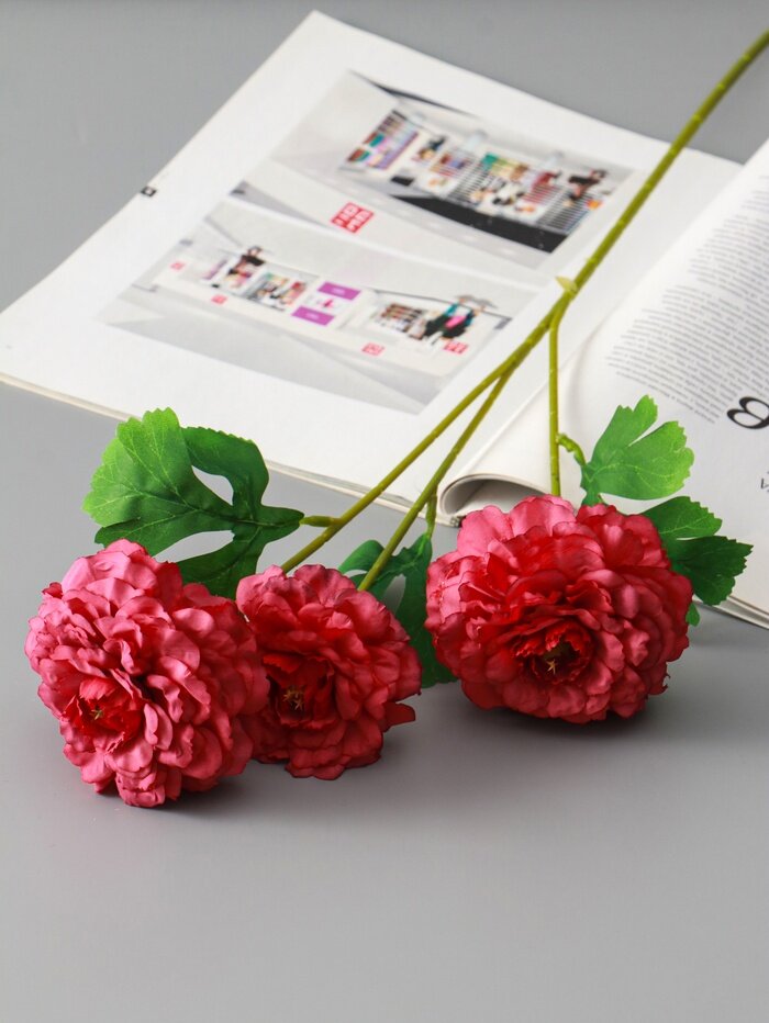 Цветы искусственные "Хризантема волнистая галант" d-8 см 58 см, пыльно-розовый 10935356