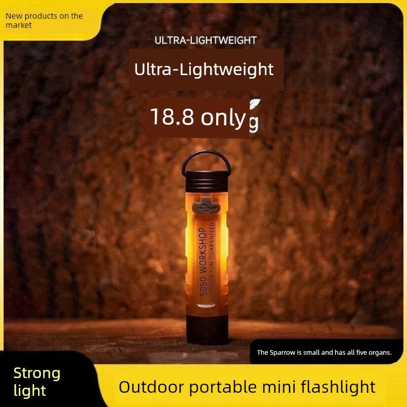 Японский оригинальный мини-фонарик 5050, сверхлегкий, для использования на открытом воздухе, с мощным светом,